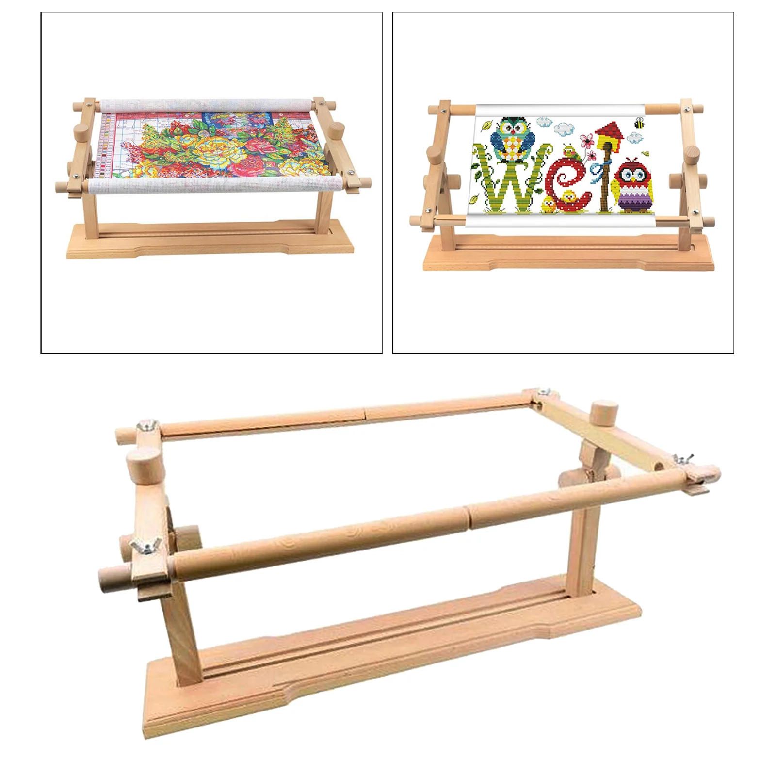Adjustable-Beech-Wood-Embroidery-Frame-Stand-Cross-Stitch-Sewing-Rack ...