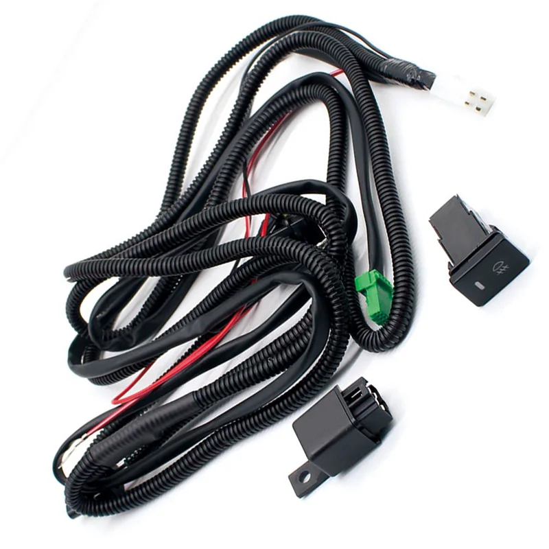 Set Of Wiring Harness Sockets Wire + Switch with Led Indicators Relay ...