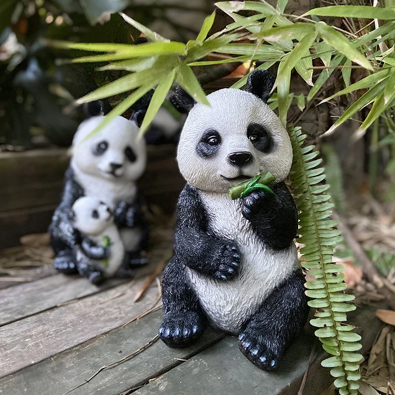 Creative-Resin-Simulation-Animal-Panda-Sculpture-Ornaments-Home-Outdoor ...