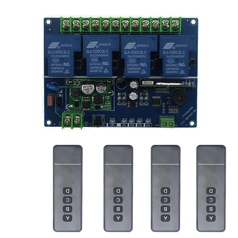 DC12V 24V 36V 48V 4CH 30A Wireless RF Remote Control Switch Transmitter ...