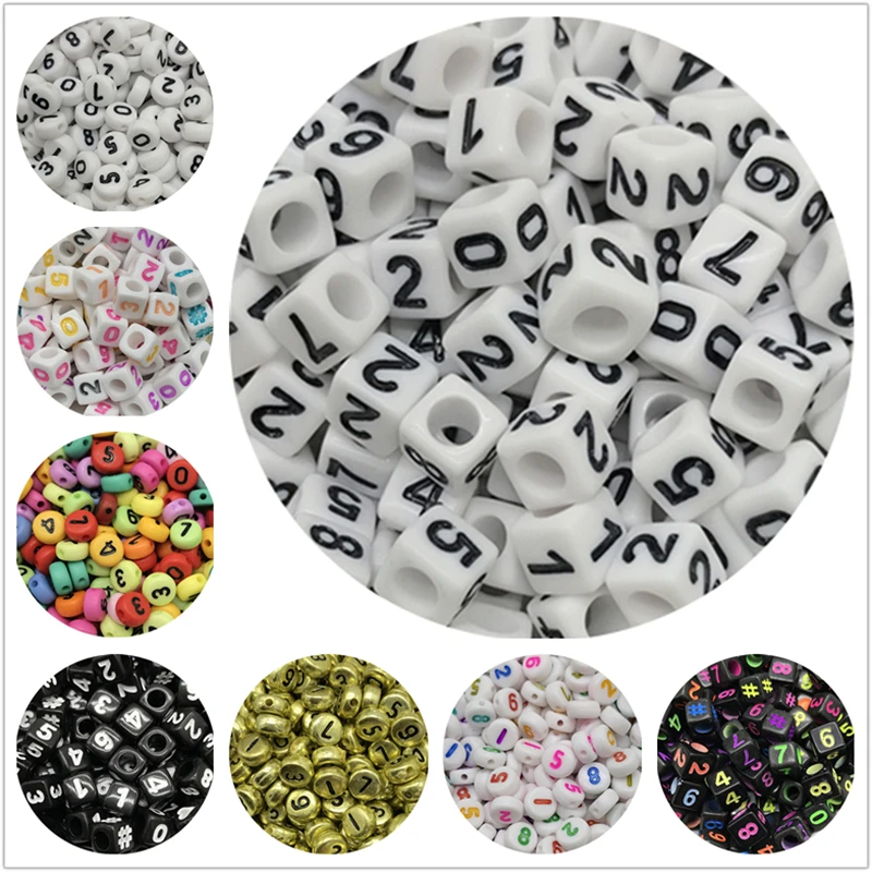 Acrylic Number Beads | Acrylic Spacer Beads | Garment Beads Mix | Diy ...