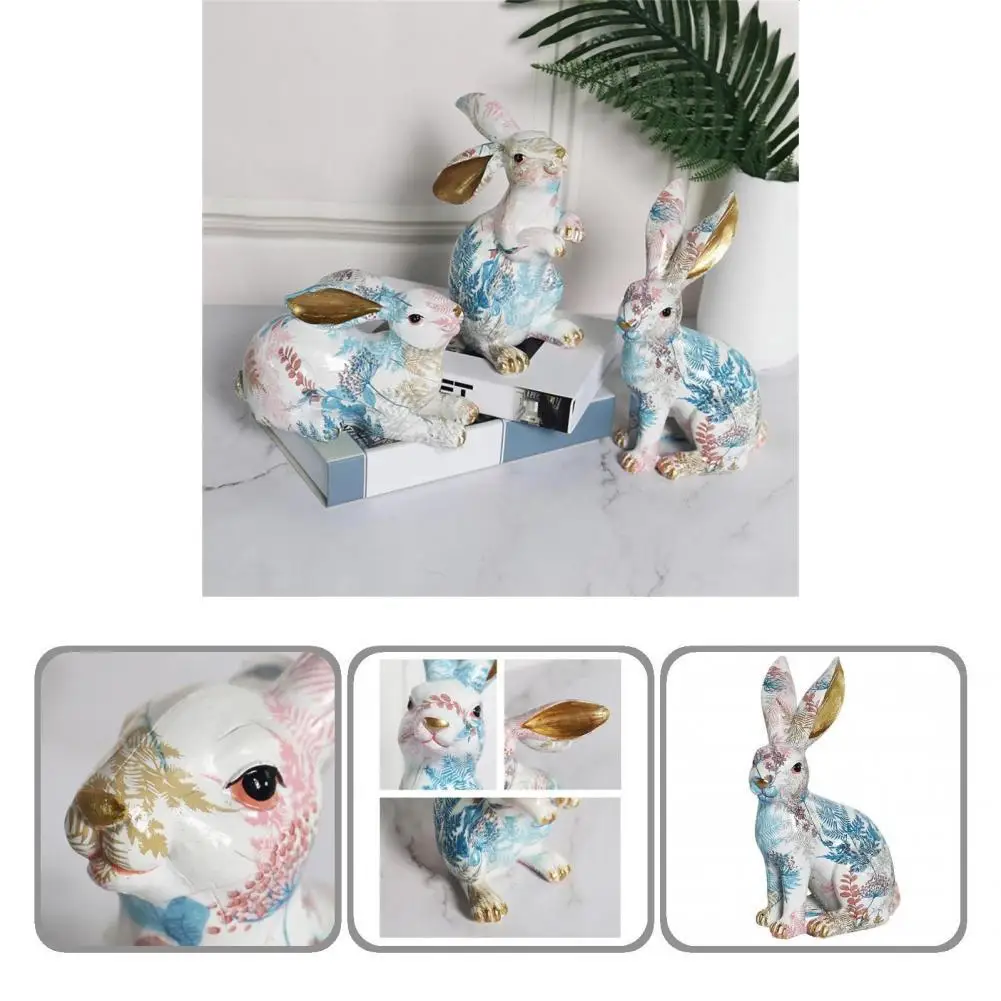 Cute-Bunny-Decor-Lightweight-Animal-Statue-Waterproof-Vividly-Engraved ...