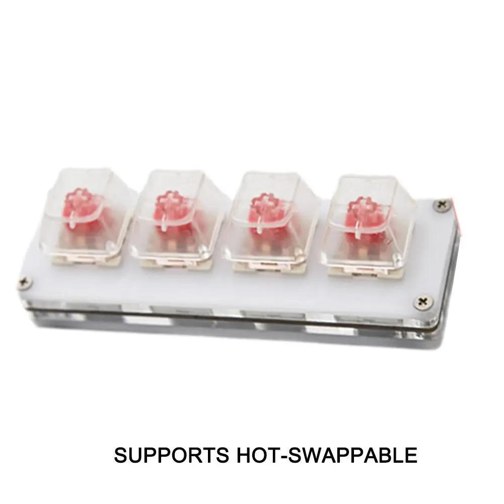 4keys Pink Programming Keypad USB Hotswap Keyboard Support Red Switch ...
