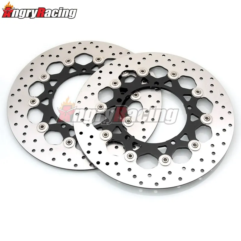 320mm-2XPCS-Round-Front-Brake-Disc-Rotors-For-Yamaha-YZF-R1-YZF-YZF1000 ...