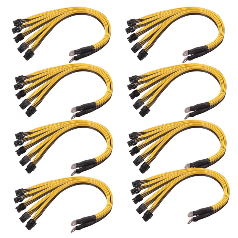 S7 S9 To 5X PCI-E Pcie 6Pin GPU Graphics Card Splitter Power Cable BTC ...