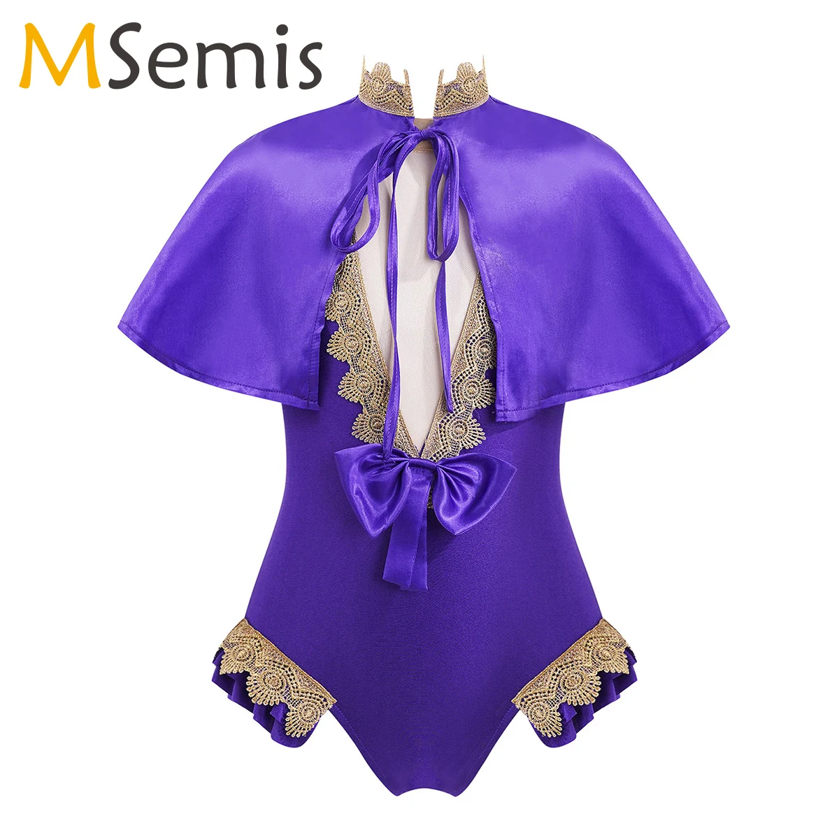 Purple Kids Princess Ballet Dance Leotard With Cloak Set Sleeveless ...