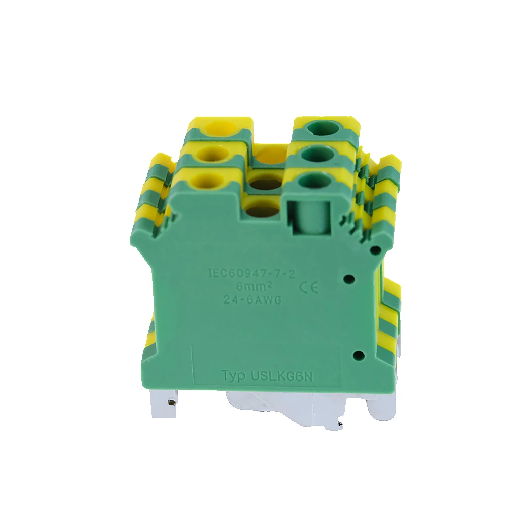 Pe Din Rail Terminal Blocks 10pcs Uslkg-6n Ground Universal Class ...