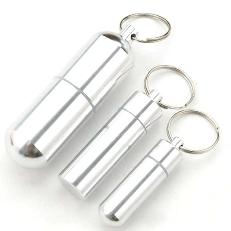 New-Key-Chain-Medicine-Pill-Bottle-Box-Aluminum-Storage-Case-Medicine ...