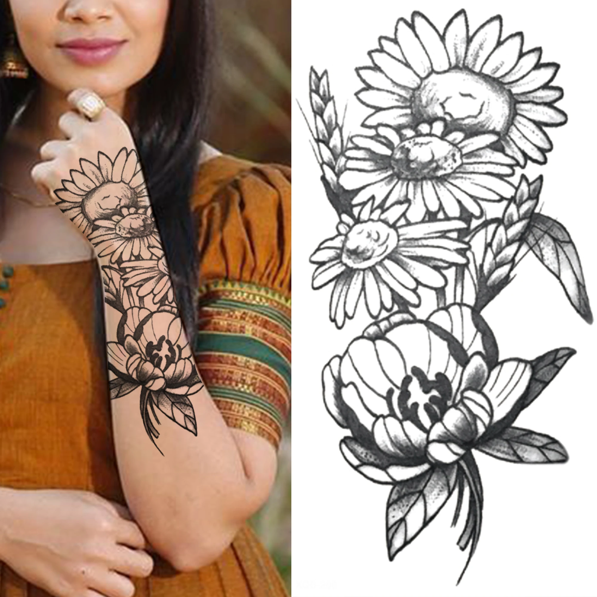 Cross Half Sleeve Tattoos For Women