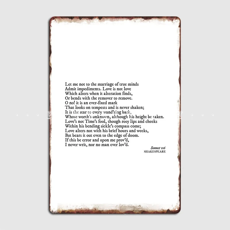 William Shakespeare Sonnet 116: Let Me Not To The Marriage Of True ...
