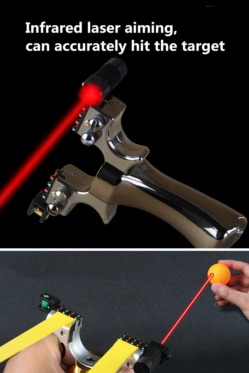 High Precision Red Laser Shooting Slingshot Outdoor Hunting Practice ...