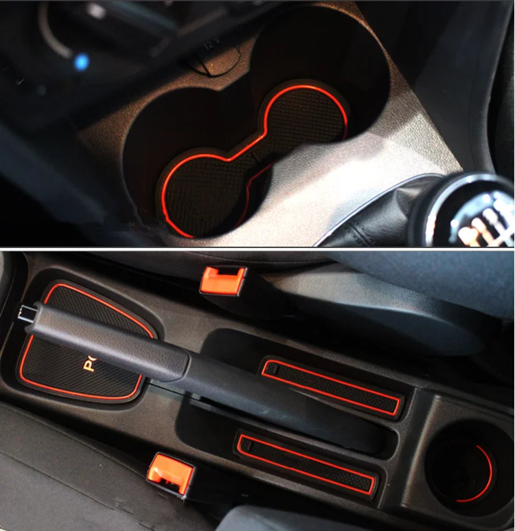 10PCS-3D-Rubber-Car-Anti-Slip-Mat-Interior-Door-Pad-Cup-Mat-For-2011 ...