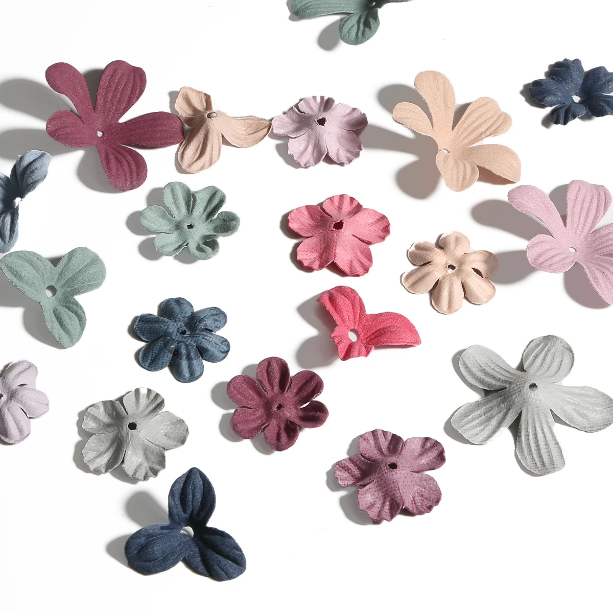30pc Small Exquisite Leather Flowers Handmade Artificial Flower Head ...