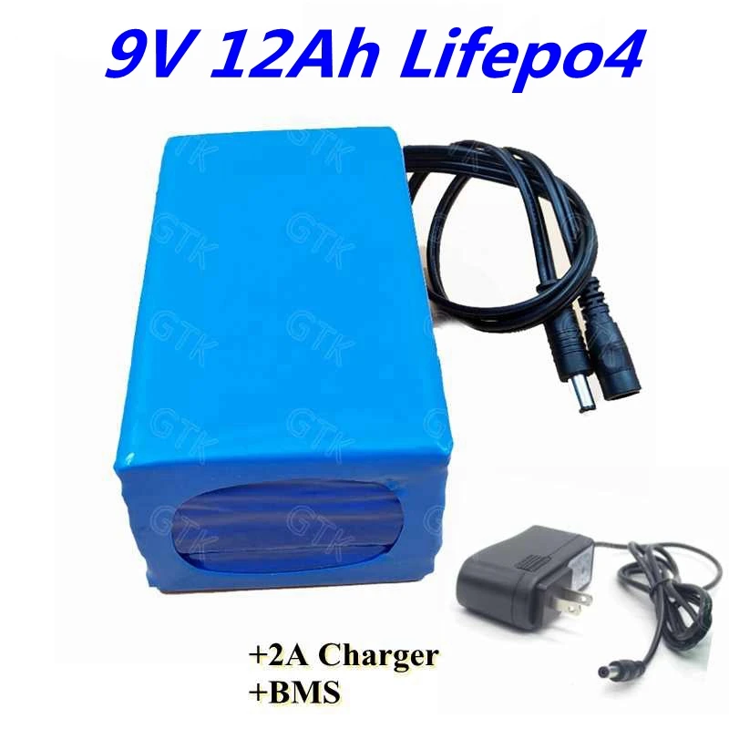 9V-12Ah-lifepo4-lithium-battery-pack-9-6v-with-bms-3s-3-2V-batteries ...
