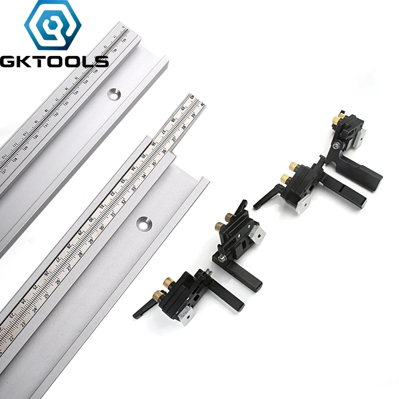 GKTOOLS 45 Chute T Track with Scale Alloy T tracks Slot Miter Track 300 ...