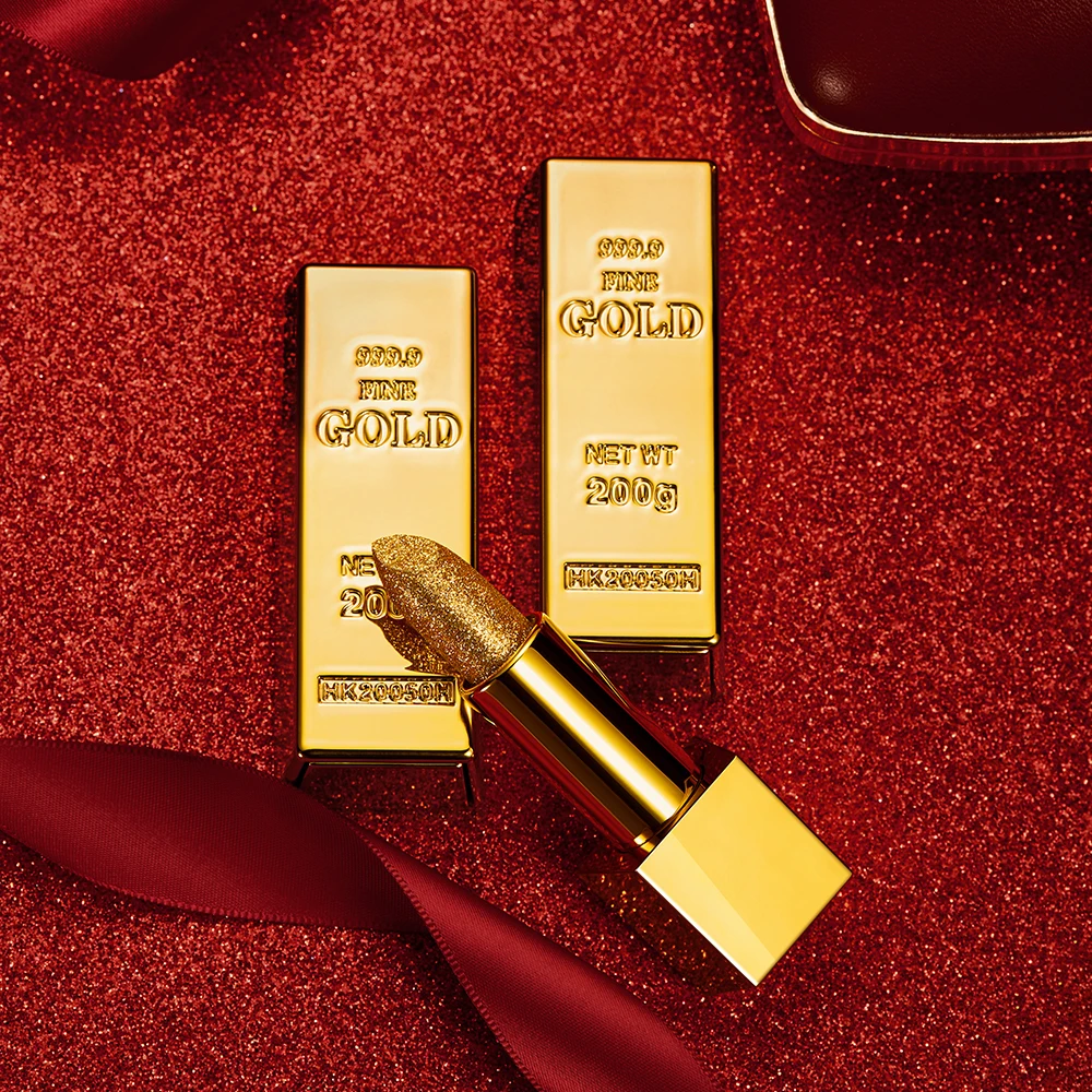 Lakerain Glitter Lipstick Moisturizing Gold Lipstick Long Lasting ...