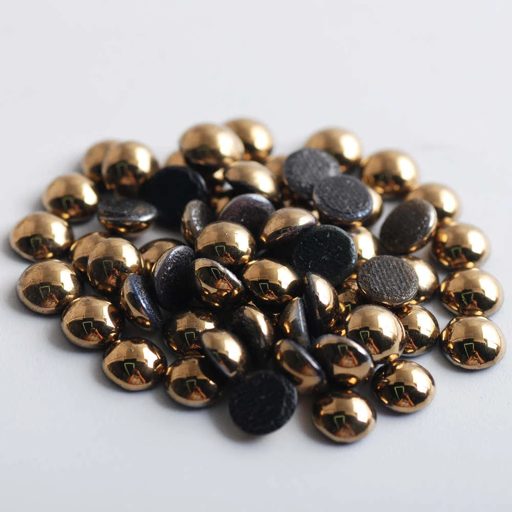 Ceramic Hotfix Rhinestones 6mm 13 Colors Dome Studs Gold Half Round ...