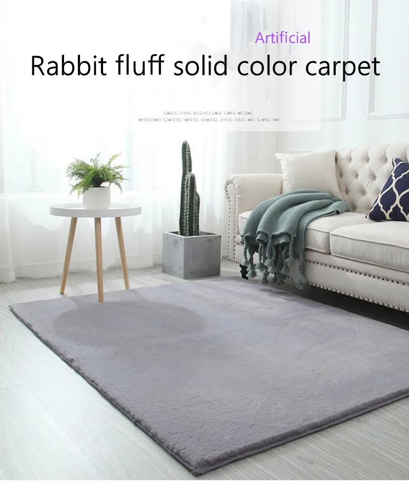 New Imitation Rabbit Fur Super Soft Carpet Home Bedroom Bedside Bay ...