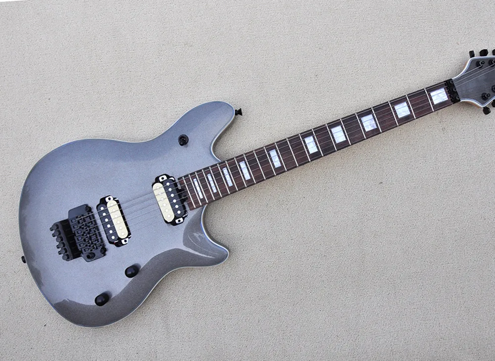 Grey Electric Guitar with 2H Pickups,Rosewood Fretboard,Black Hardware ...
