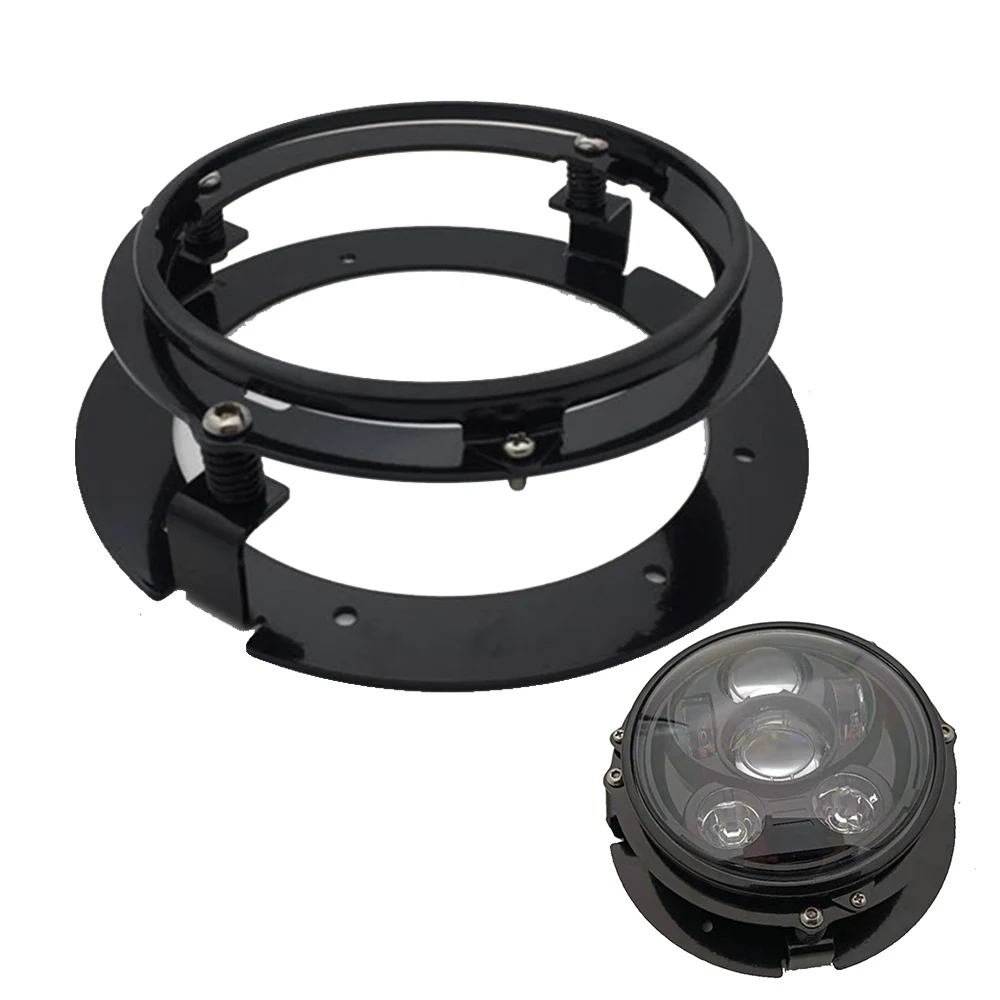 Marlaa 5.75" Round Headlight Mounting Ring Bracket Adapter Stainless ...