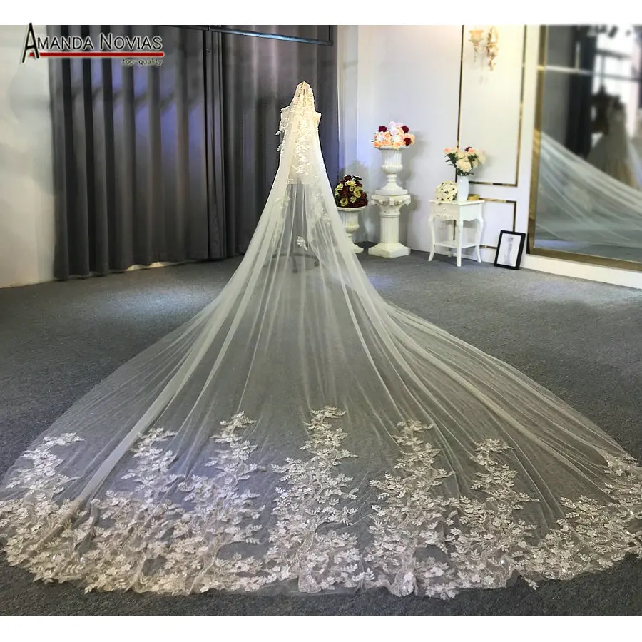 Champagne-Color-Luxury-5m-Long-Veils-Wedding-Long-Veil-With-Full ...