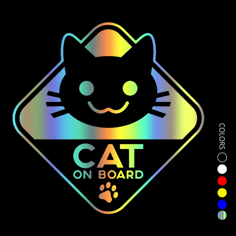 CS31084# Cat on Board Die Cut Vinyl Decal Car Sticker Waterproof Auto ...