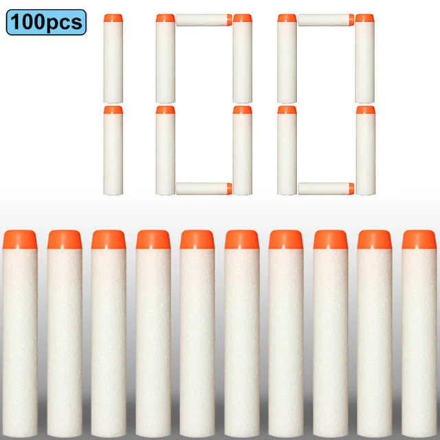 7.2cm 100pcs For Nerf Soft Bullets Darts Round Head Refill Sponge Darts ...
