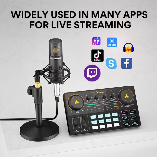 MAONOCASTER AM200S4 USB Sound Card Studio Recording with 25mm XLR ...