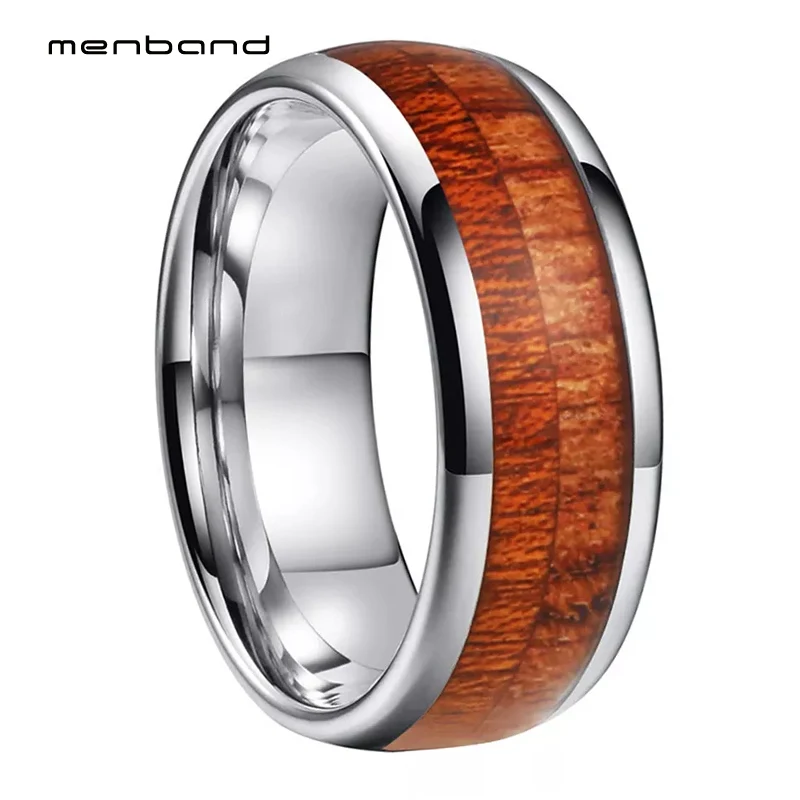 Anillo de incrustación de tungsteno para hombre y mujer, banda de boda ...