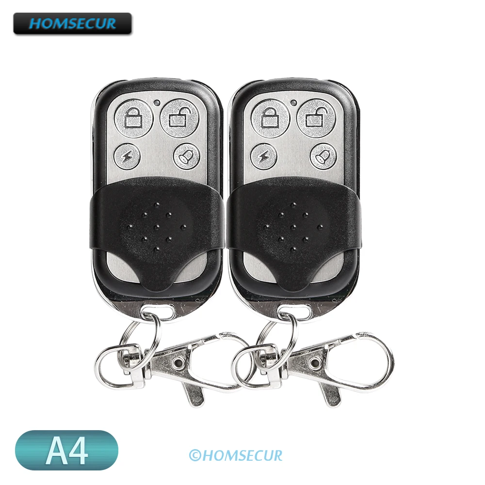 HOMSECUR 4CH RF Metallic A4 Remote Control Keyfob For Our 433MHz Home ...