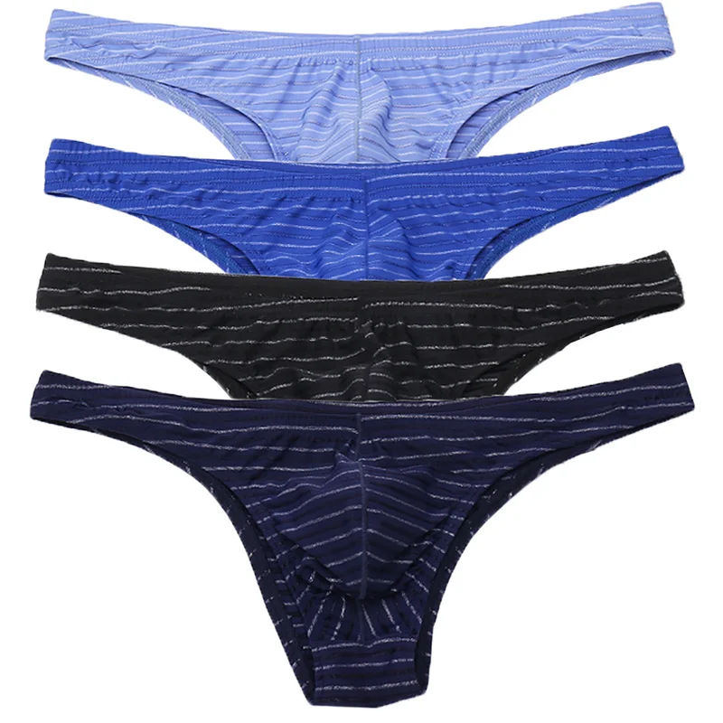 4pcs/lots Sexy Mens Mini Briefs Jockstrap Striped Underwear Slip Homme ...