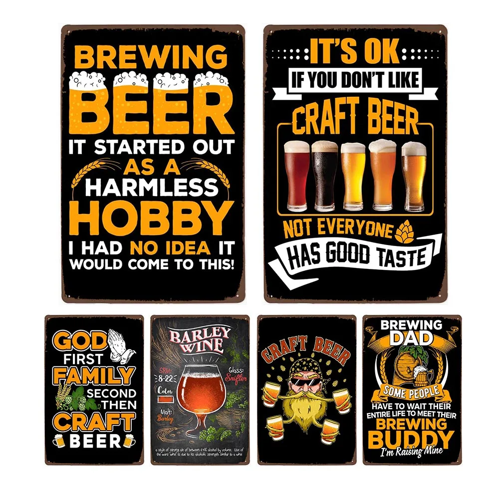 Funy Beer Vintage Metal Poster Darts Beer Barley Wine Sign Plaque For ...