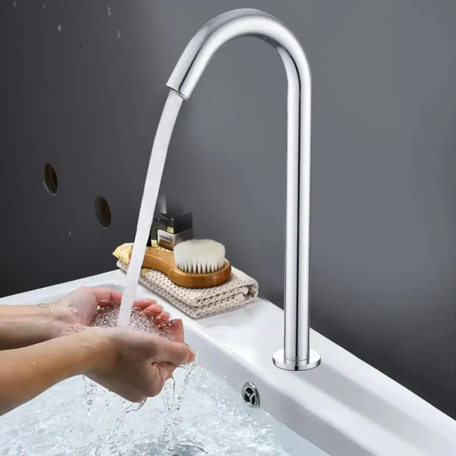 G1/2in Automatic Infrared Sensor Water Faucet Bathroom Stainless Steel ...