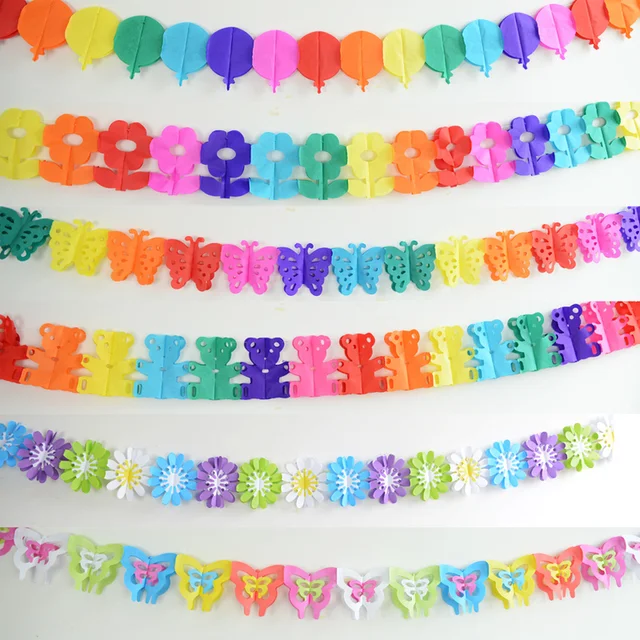 Colorful Paper Garland Happy Birthday Party Decorations Banner Flag ...