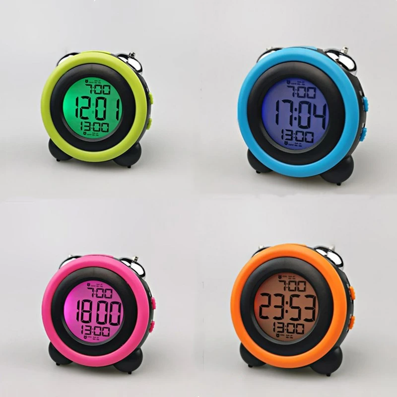 Electronic Clock Dual Alarm Surper Loud Ringing Digital Alarm Clock Lcd ...