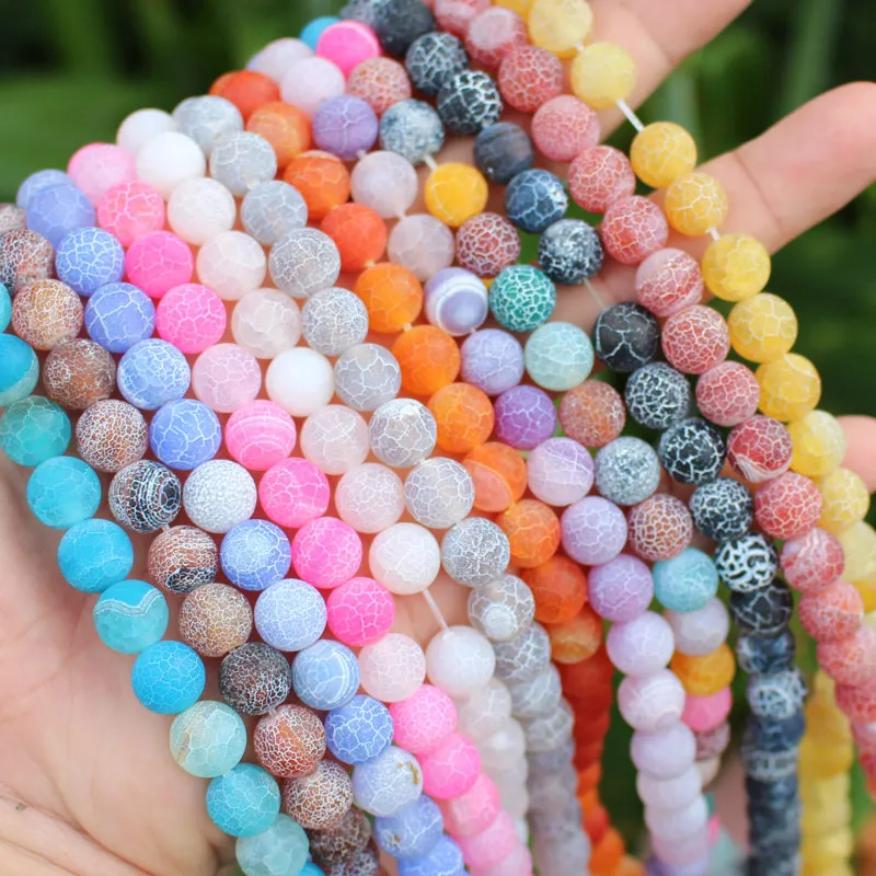 4-14mm-Coloful-Natural-Frost-Cracked-Agate-Stone-Weathered-Round-Spacer ...