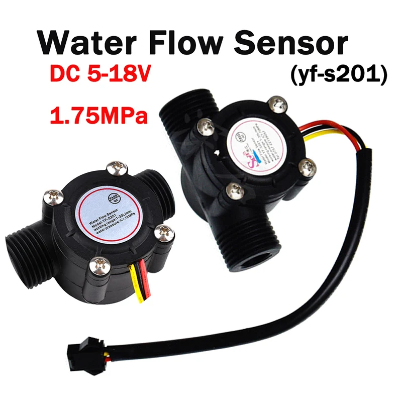 Sensor de flujo de agua DC 5V-18V, caudalímetro, Sensor de flujo Hall ...