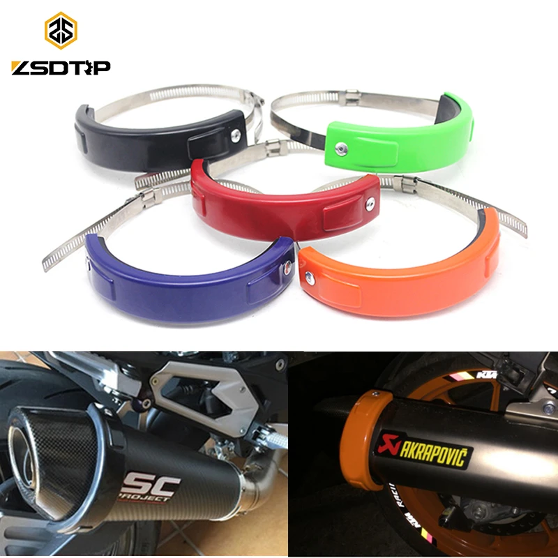 ZSDTRP Universal Motorcycle Exhaust Protector 100mm 140mm Oval Can ...