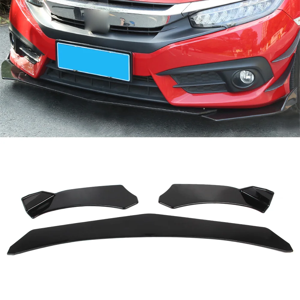 Universal-Car-Front-Bumper-Lip-Chin-Spoiler-Splitter-Body-Kit-Glossy ...