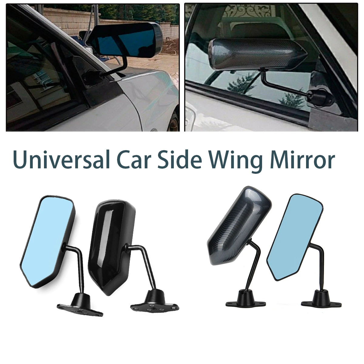 A-Pair-Universal-Car-Side-Door-Mirror-Wing-Mirror-Black-For-Benz-For ...