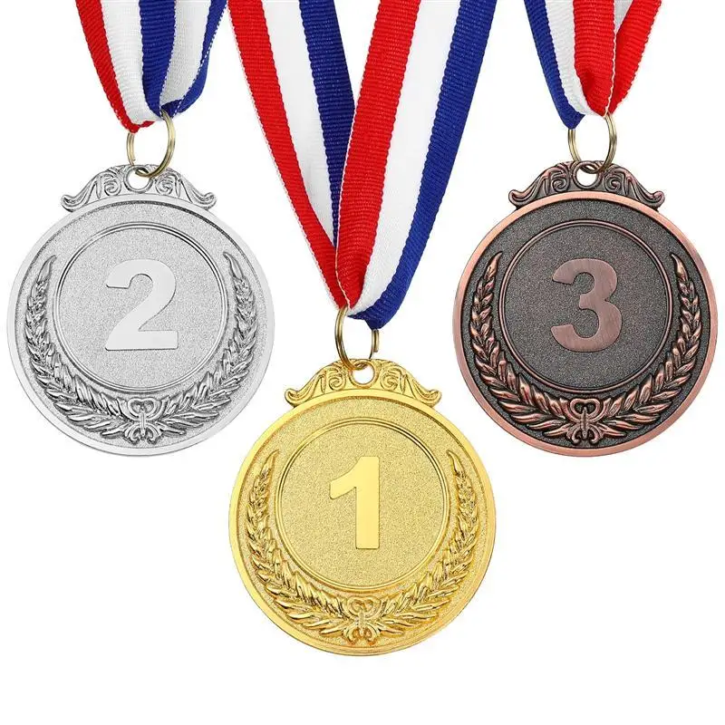 GADPIPARTY-3pcs-Metal-Winner-Award-Medals-with-Ribbons-Gold-Silver ...
