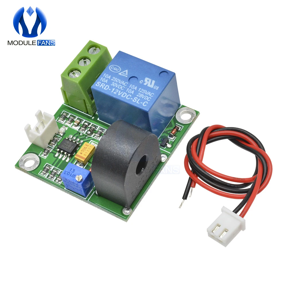 DC-12V-AC-Current-Detection-Sensor-Module-0-5A-Overcurrent-Protection-Relay-Module-Switch-Output ...
