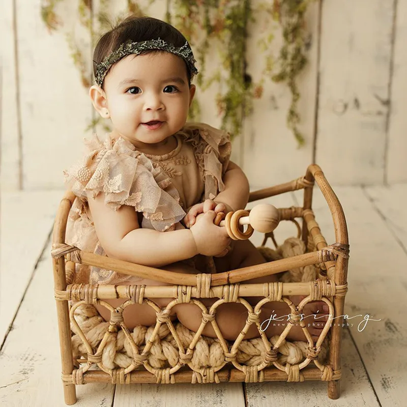 Newborn Photography Props Bamboo Baskets Baby Photo Bed Posing Props ...