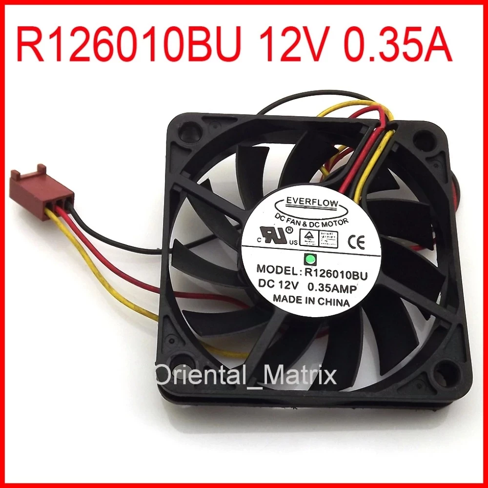 R126010BU 60x60x10mm CPU Fan 12V 0.35A 3Pin Computer CPU Cooler Cooling ...