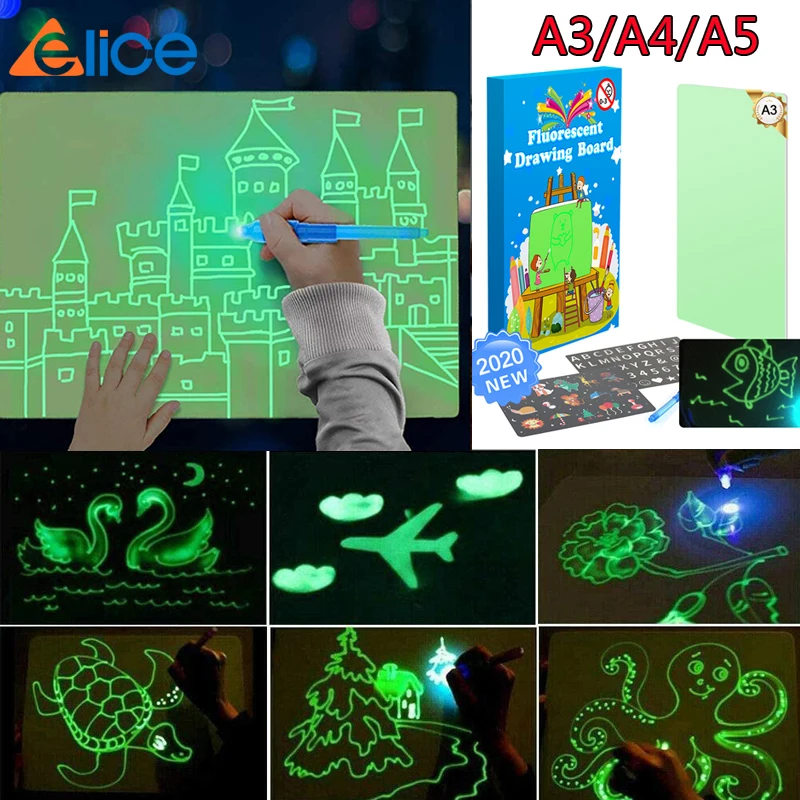 Fun-Drawing-Pad-Board-Glow-in-Dark-with-Light-drawing-board-for-Kids ...