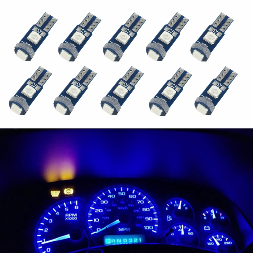 Wljh 12x Car T5 Led Instrument Panel Light Reading Bulb Gauge Cluster ...