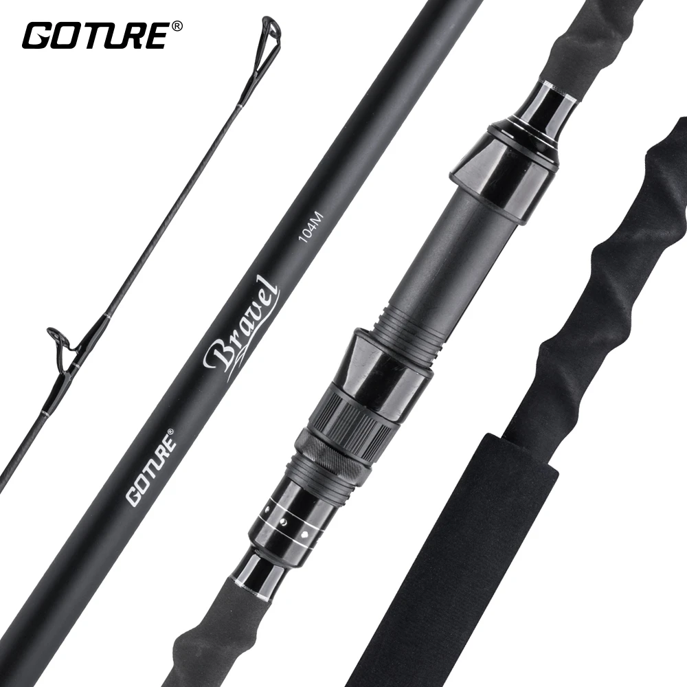 Goture Surf Fishing Rod 30t+40t Carbon Fiber Spinning Beachcasting Rods 4-piece Portable Travel ...