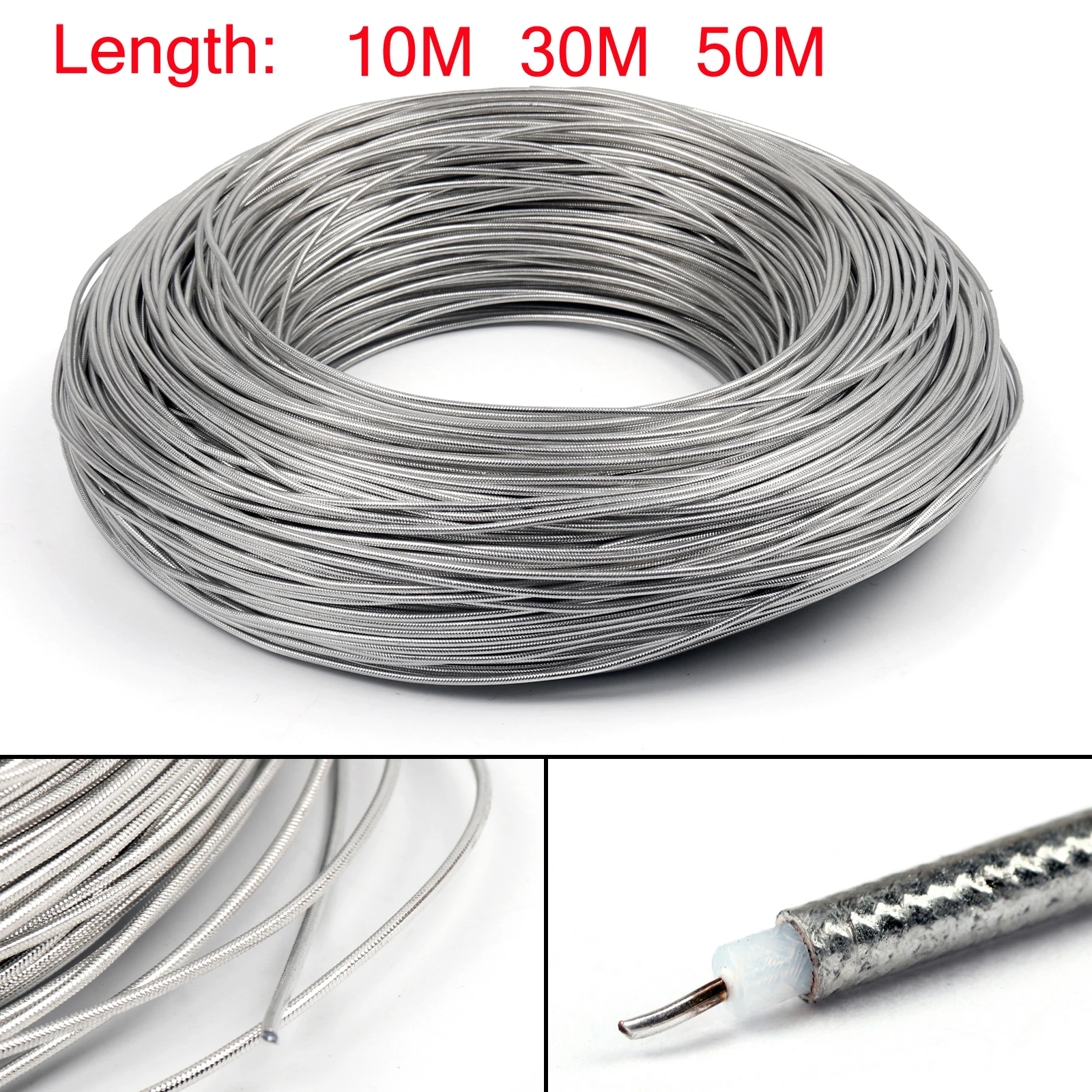Areyourshop 10m / 30m / 50m RG405 RF Coaxial Cable Flexible RG 405 Coax ...