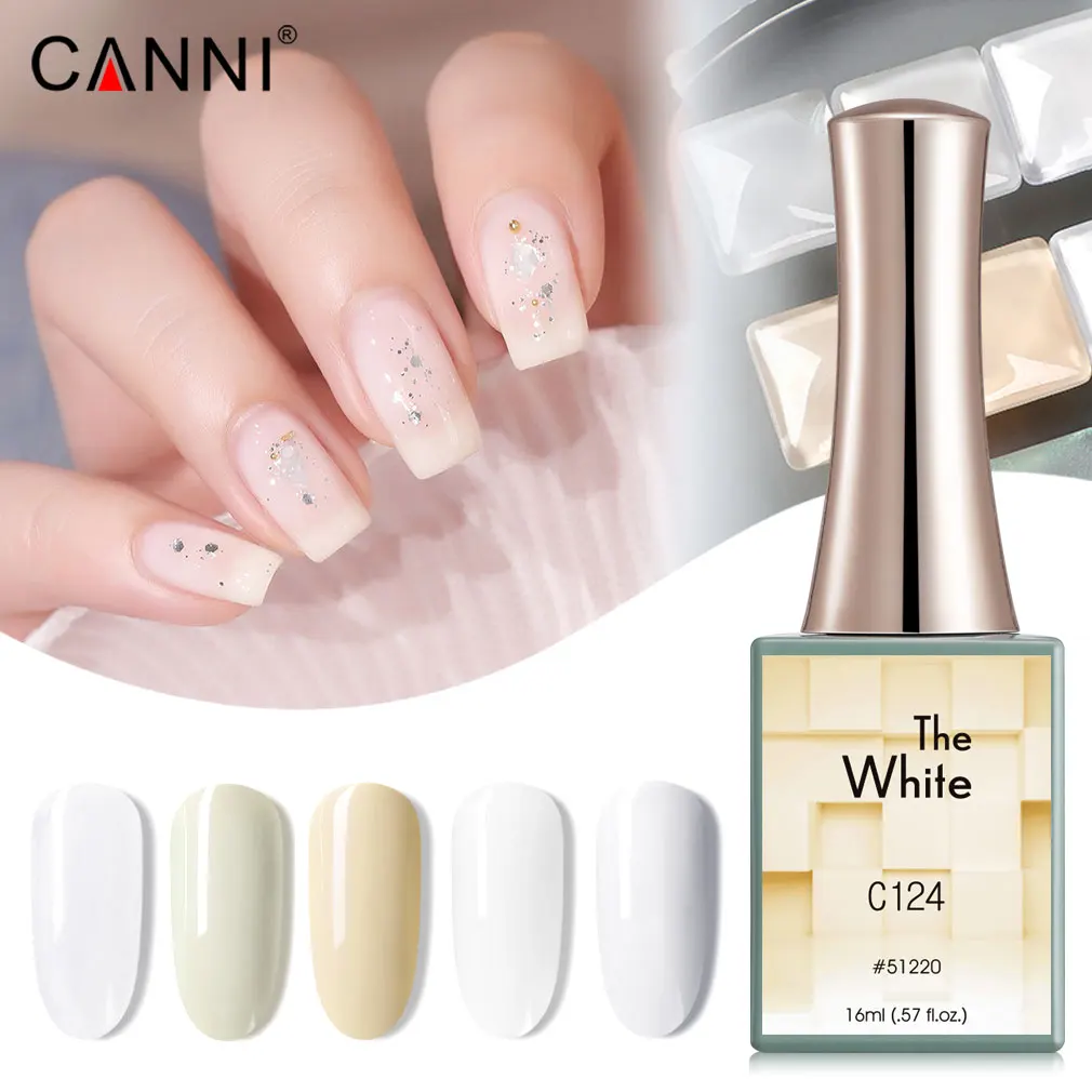 CANNI esmalte en Gel para manicura francesa, laca de Gel UV LED, serie blanca lechosa, 6 colores ...