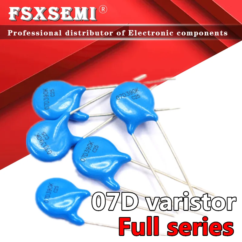 50pcs Varistor 07d390k 07d391k 07d431k 07d470k 07d471k 07d511k 07d560k ...